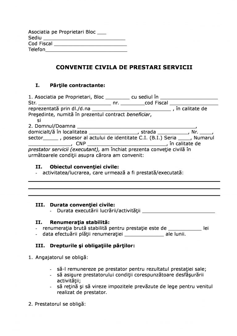Conventia civila: cadru legal, diferente fata de contractul individual ...